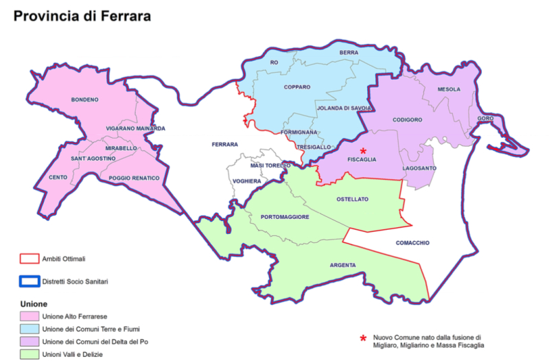 Mappa Comuni Ferrara
